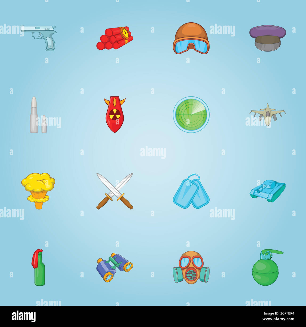 Military equipment icons set, cartoon style Stock Vector Image & Art ...