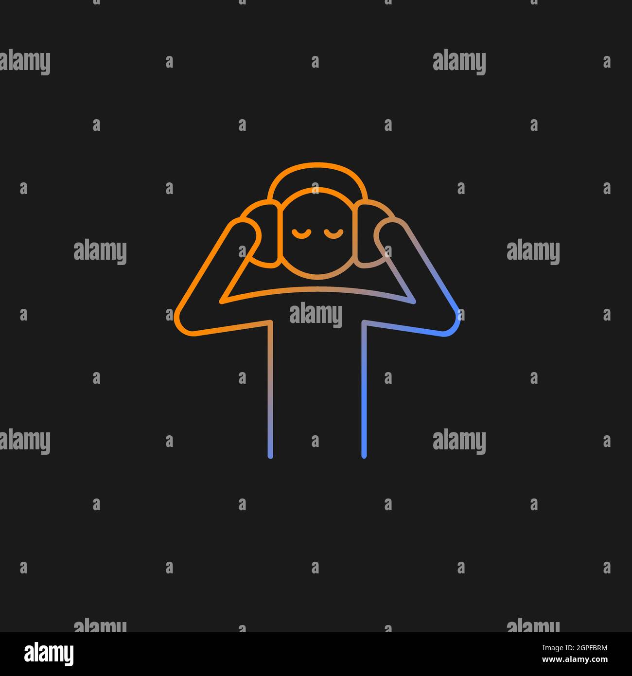 Listen to music gradient vector icon for dark theme Stock Vector Image ...