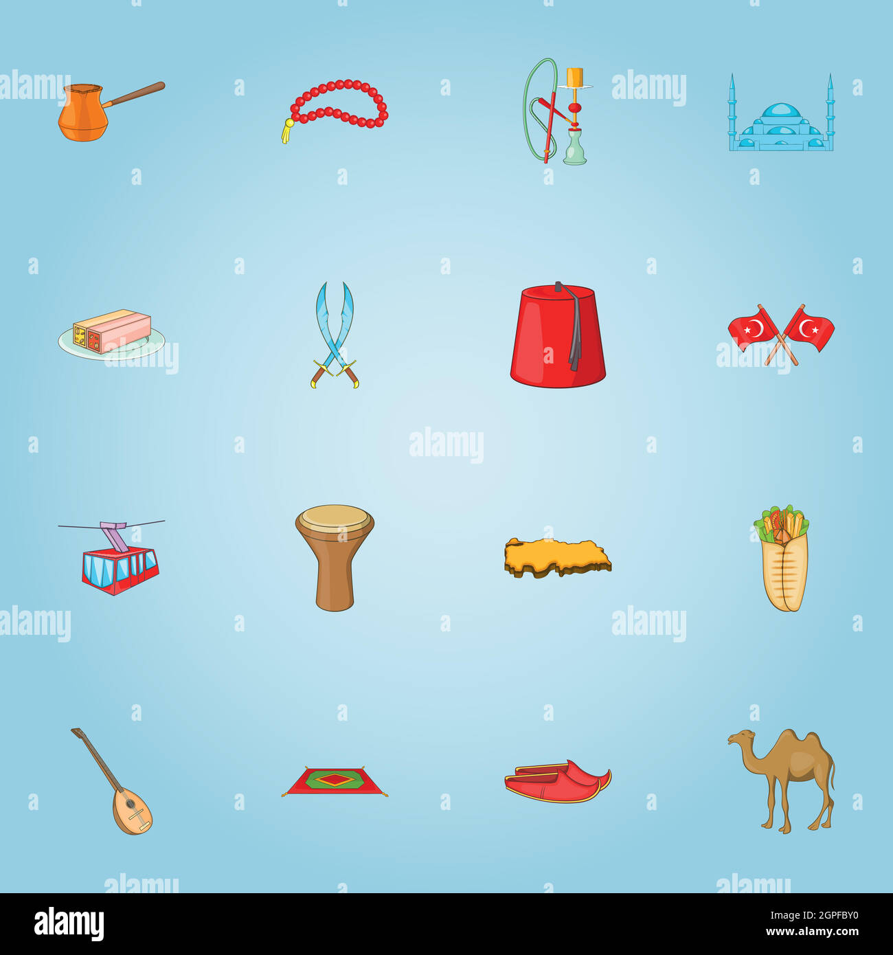 Turkey icons set, cartoon style Stock Vector Image & Art - Alamy