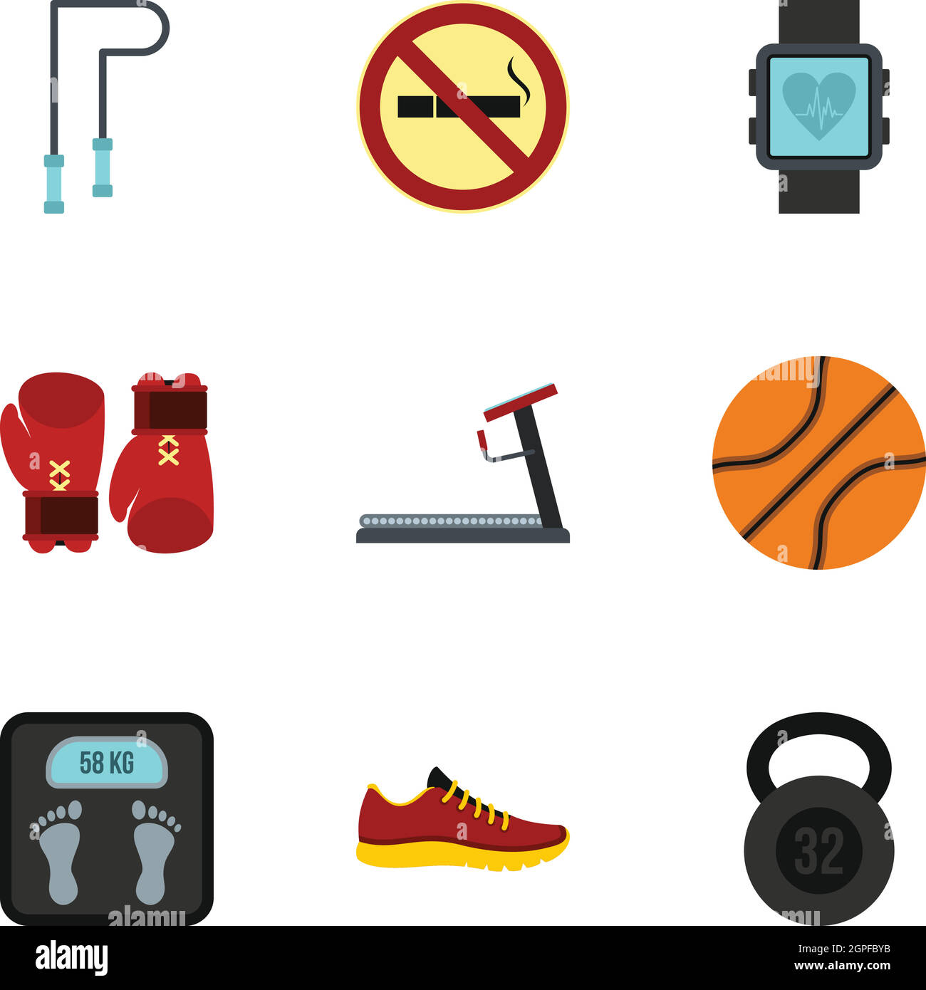 Workout icons set, flat style Stock Vector Image & Art - Alamy