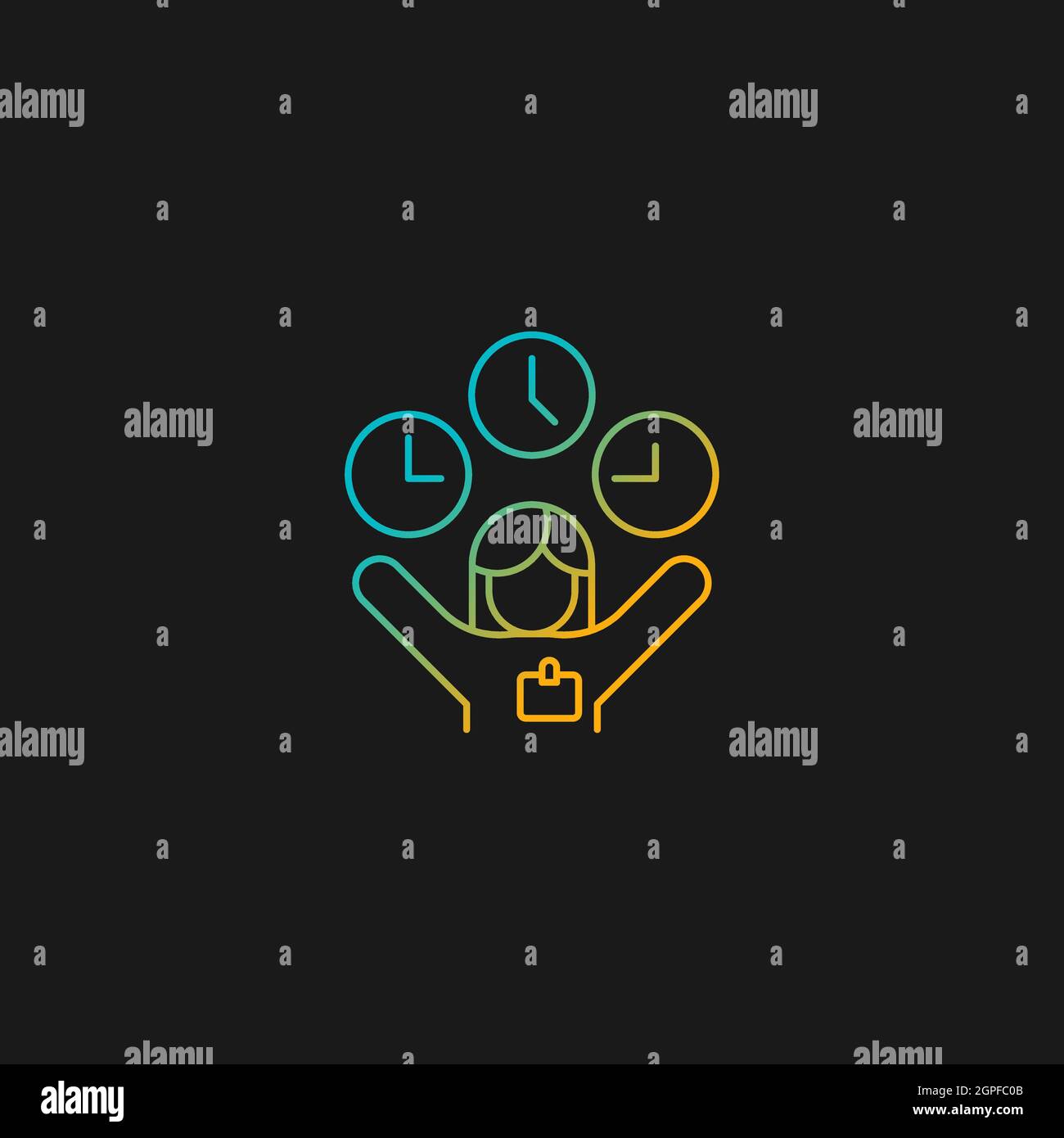 Flexible hours gradient vector icon for dark theme Stock Vector Image ...