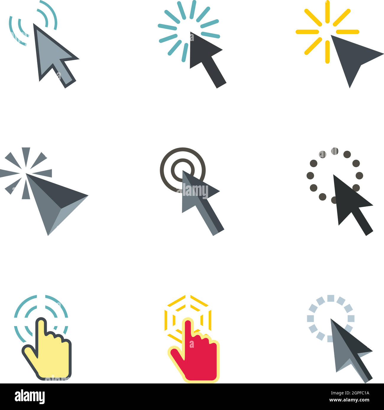 Pointer icons set, flat style Stock Vector Image & Art - Alamy