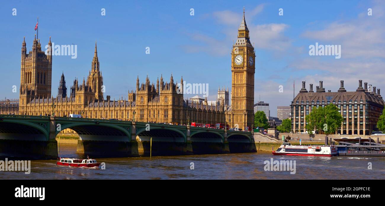 GREAT BRITAIN, LONDON,BIG BEN IN LONDON WITHE THAMES, ENGLAND Stock ...