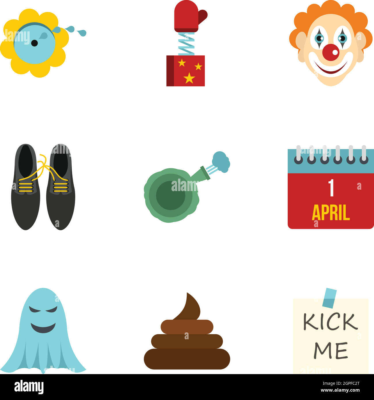 April fool day icons set, flat style Stock Vector Image & Art - Alamy