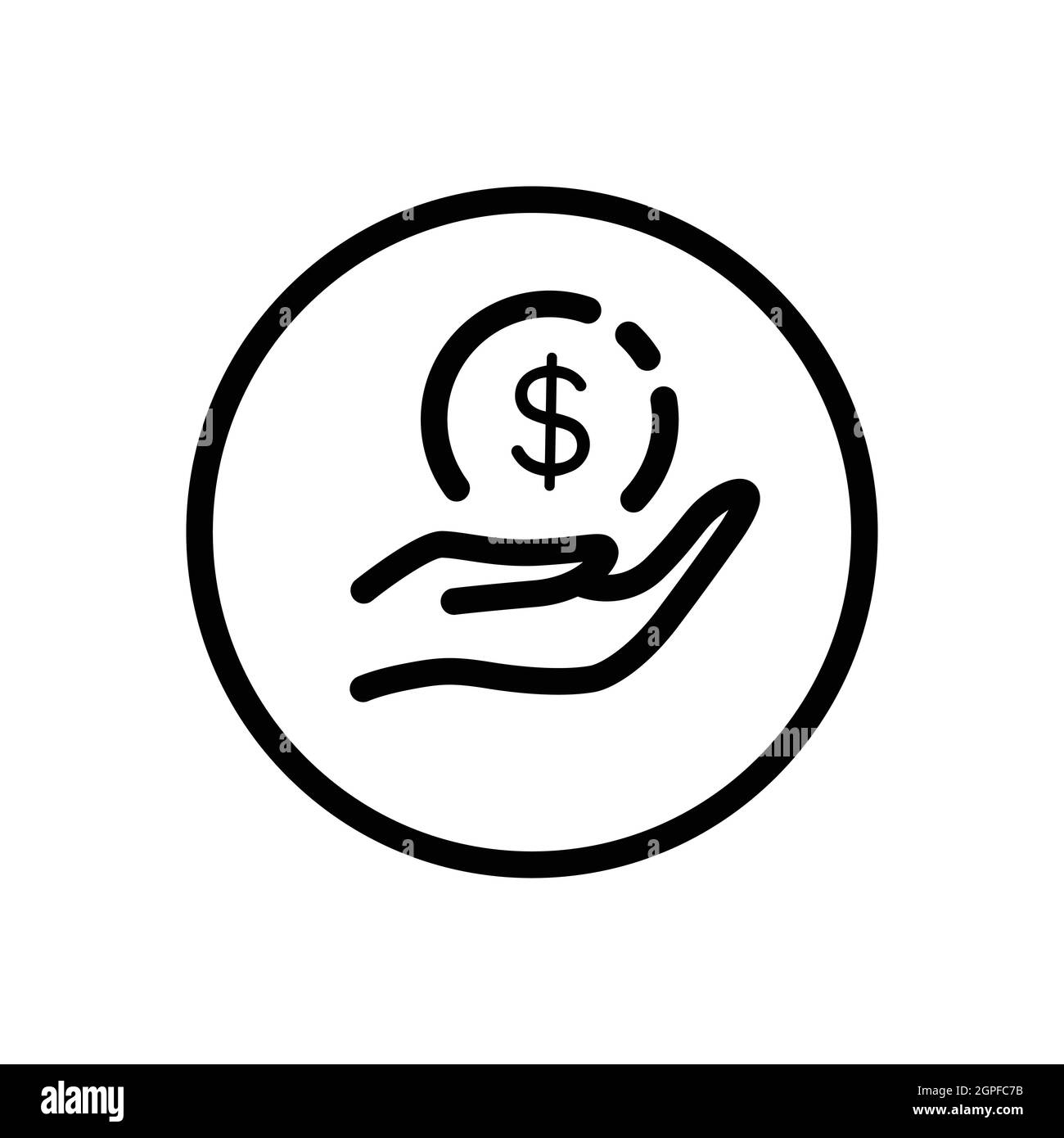 Coin in hand thin Cut Out Stock Images & Pictures - Alamy