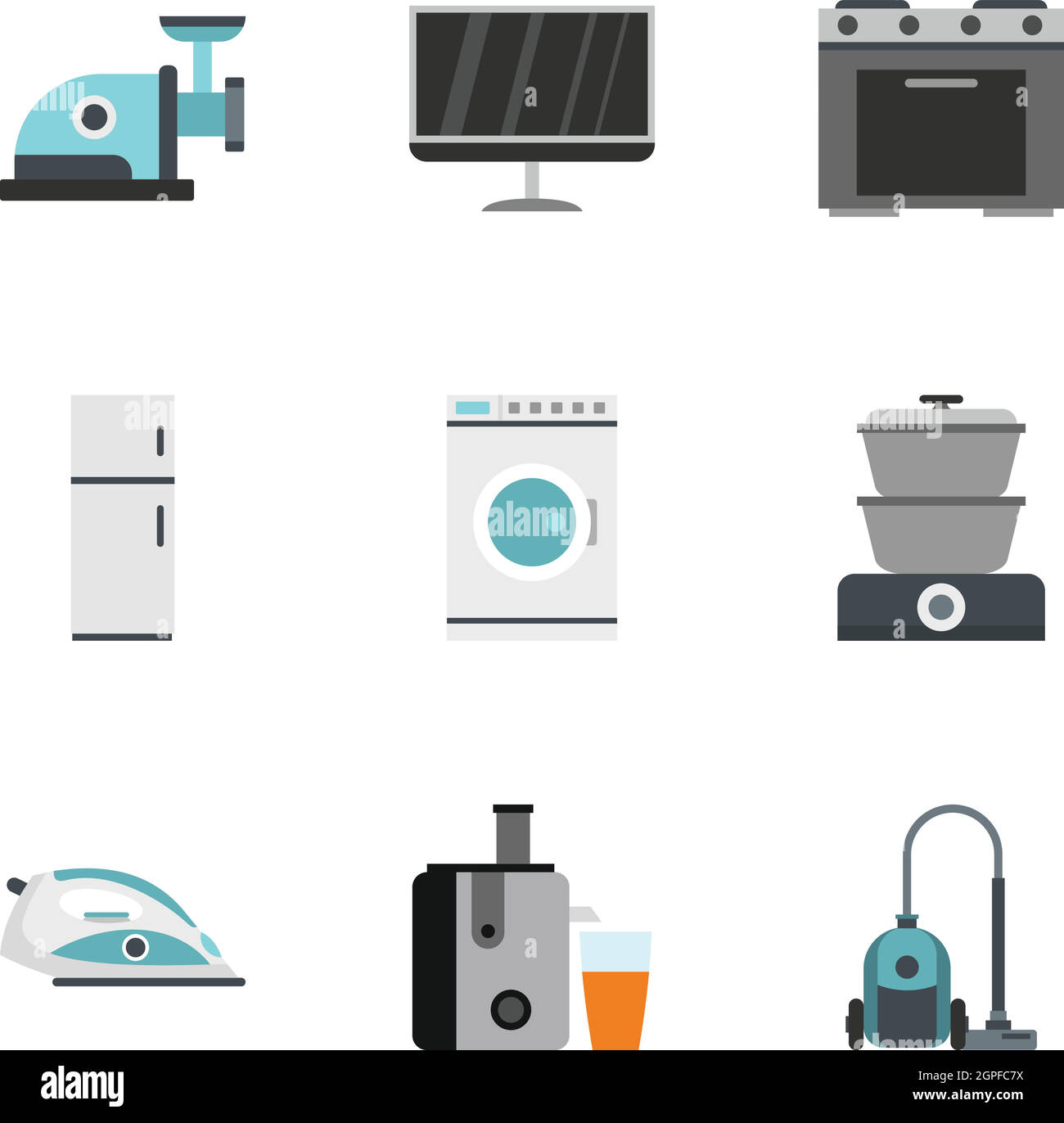 Appliances icons set, flat style Stock Vector Image & Art - Alamy