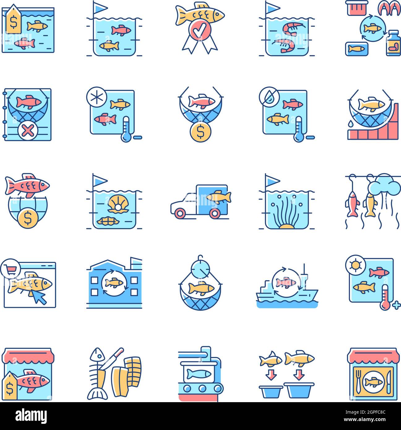 Sea fish processing Stock Vector Images - Alamy