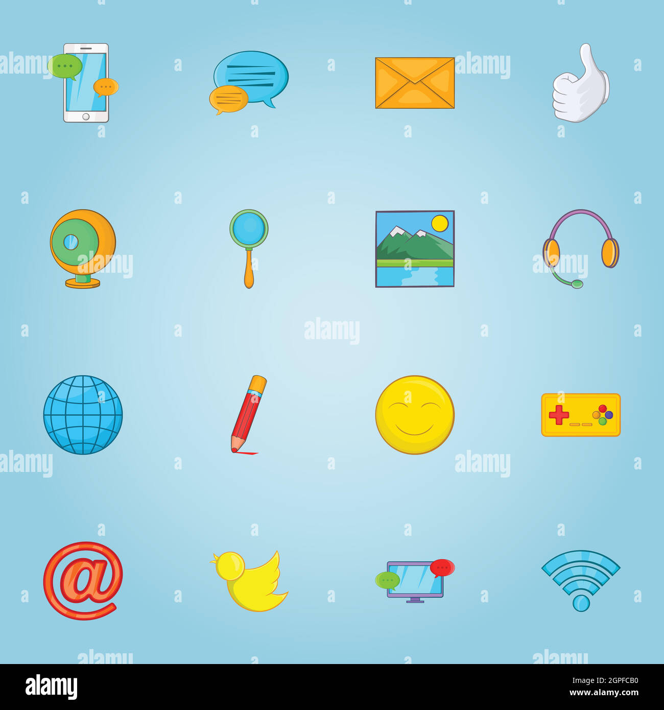 Message icons set, cartoon style Stock Vector Image & Art - Alamy