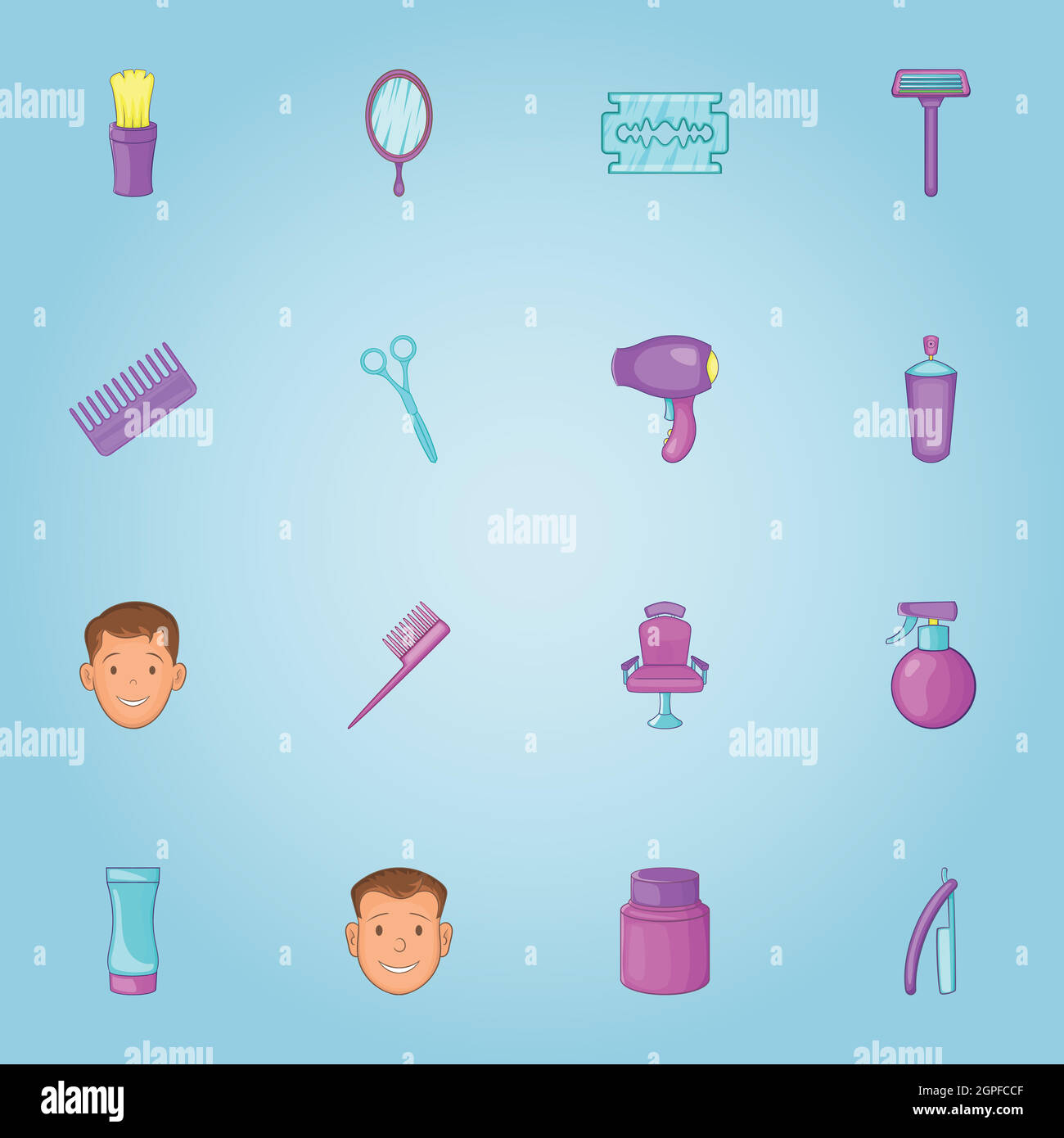 Shaving brush set cartoon Stock Vector Images - Alamy