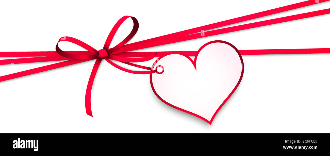 Red heart ribbon in Stock Vector Images - Alamy
