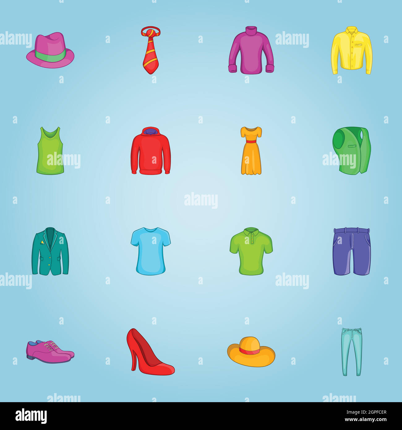 Clothing icons set, cartoon style Stock Vector Image & Art - Alamy