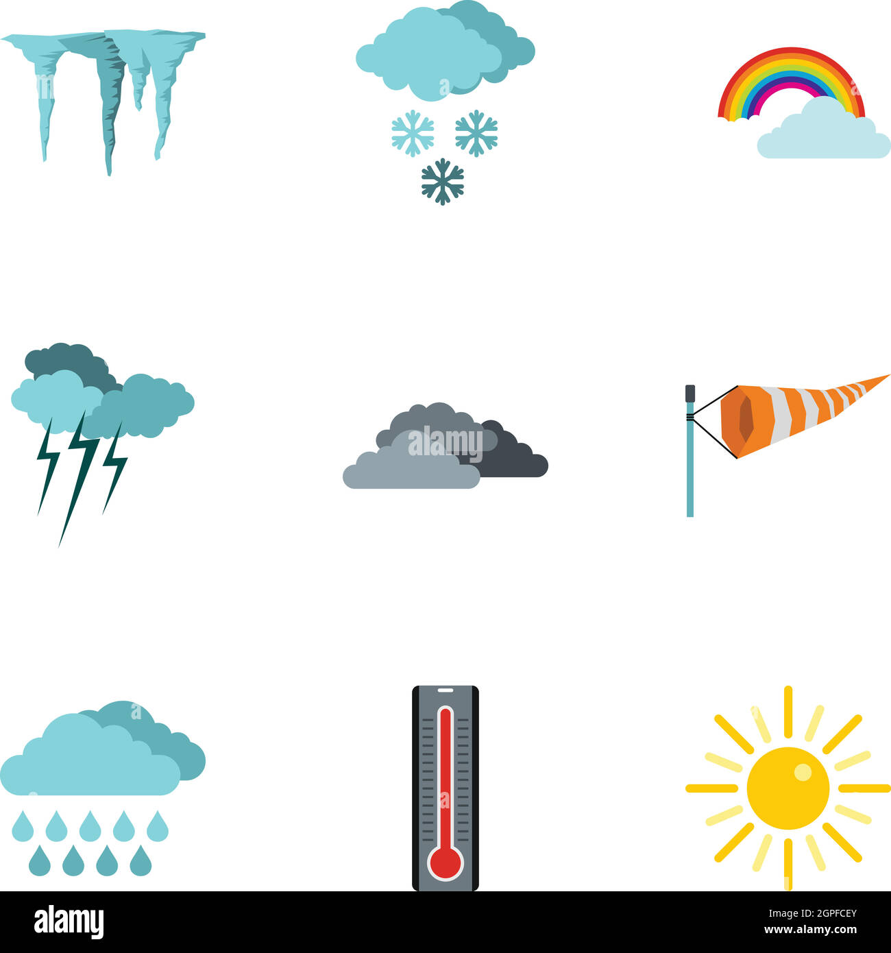 Air temperature icons set, flat style Stock Vector Image & Art - Alamy