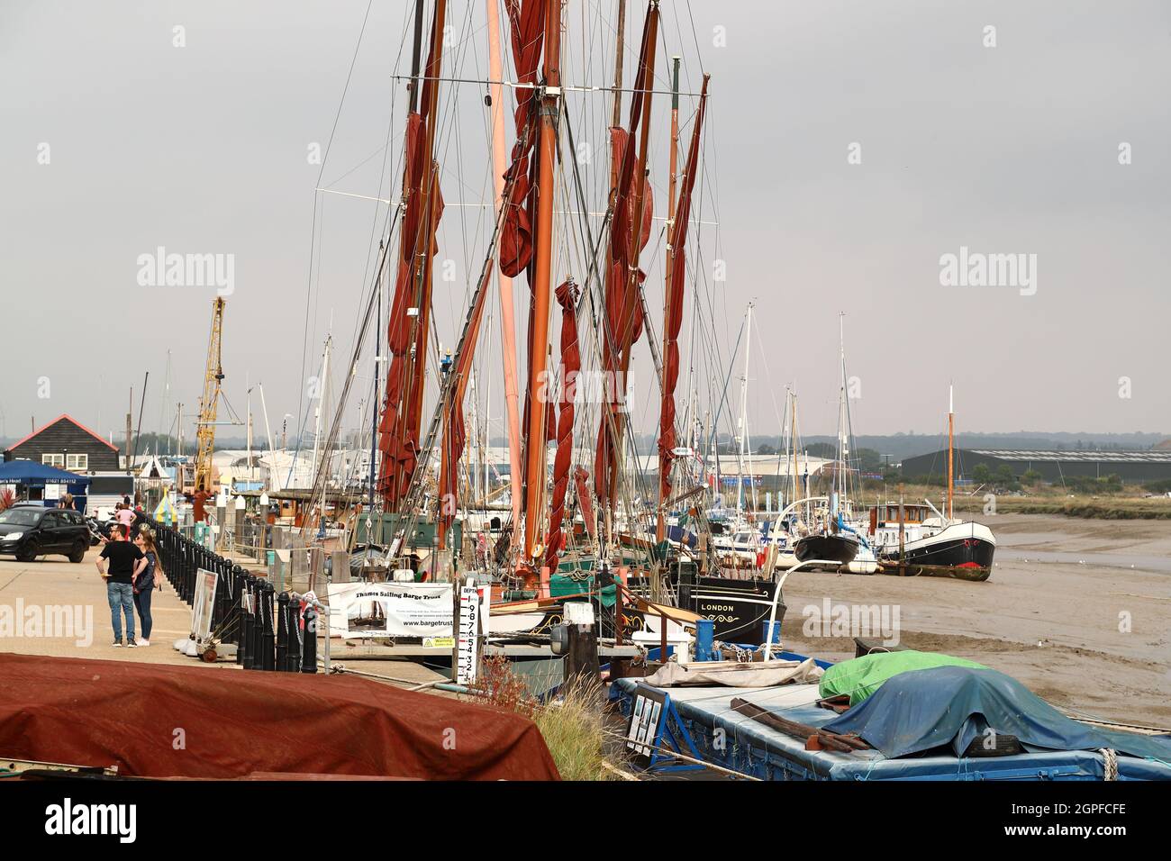 View of Maldon harbour with sailing barges, Maldon, Essex, UK Stock ...