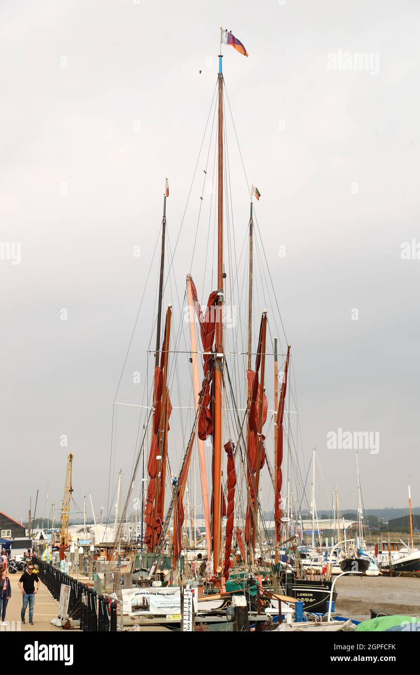 View of Maldon harbour with sailing barges, Maldon, Essex, UK Stock ...