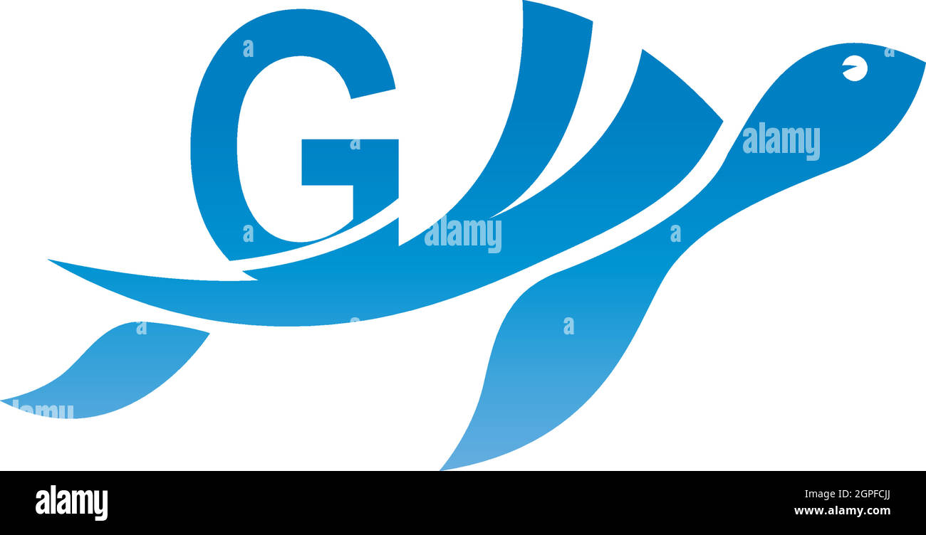 Sea turtle icon with letter G logo design illustration Stock Vector ...