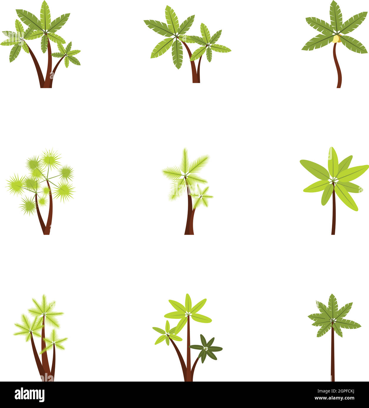 Tree palm icons set, flat style Stock Vector Image & Art - Alamy