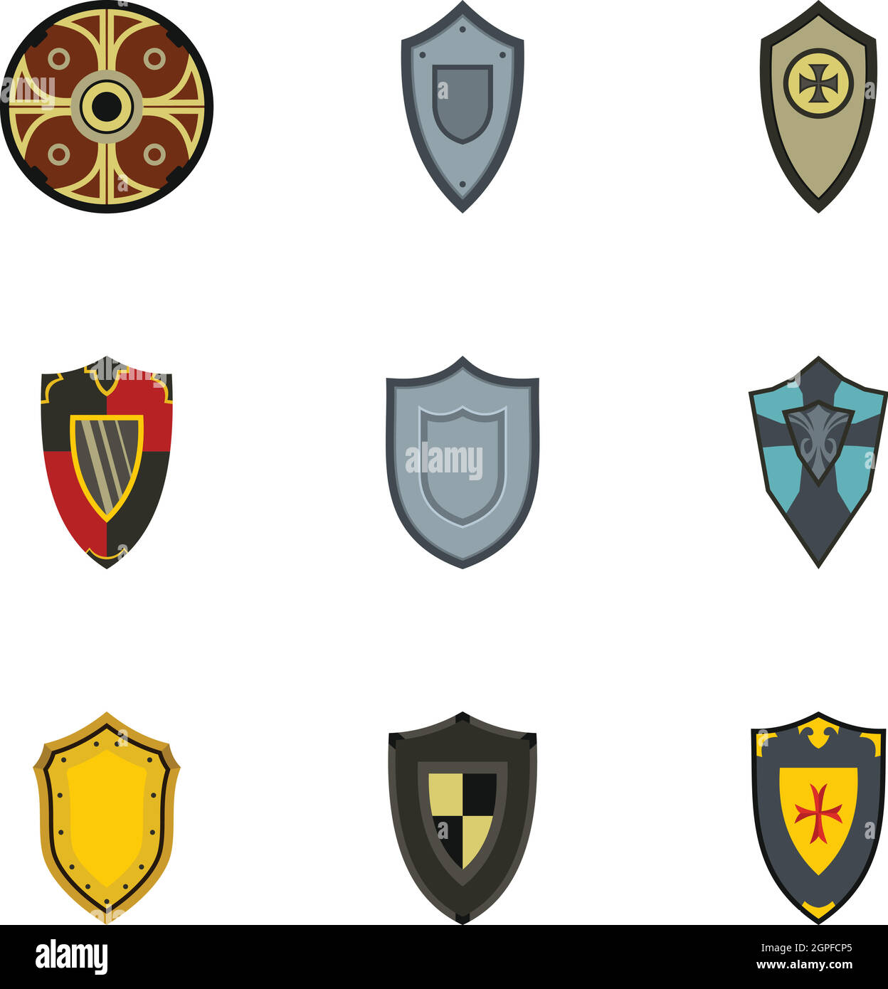 Round wood shield icon Cut Out Stock Images & Pictures - Alamy