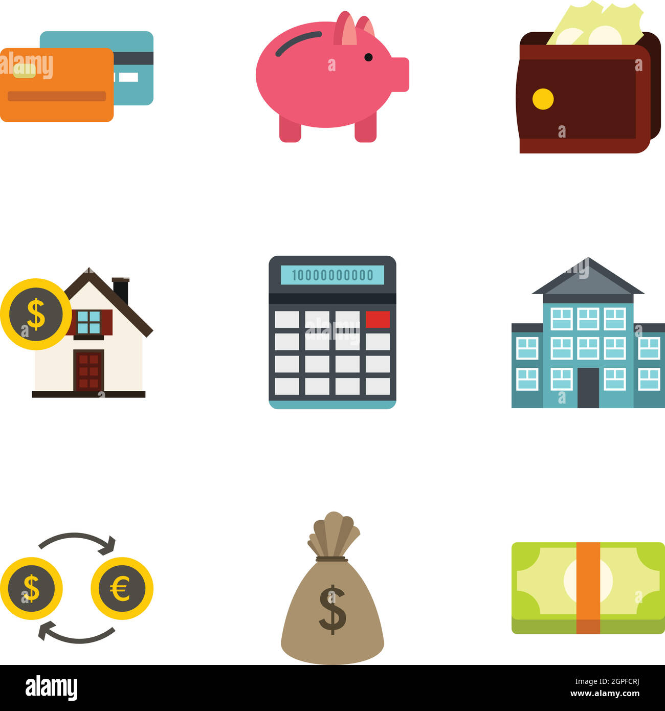 Cash icons set, flat style Stock Vector Image & Art - Alamy