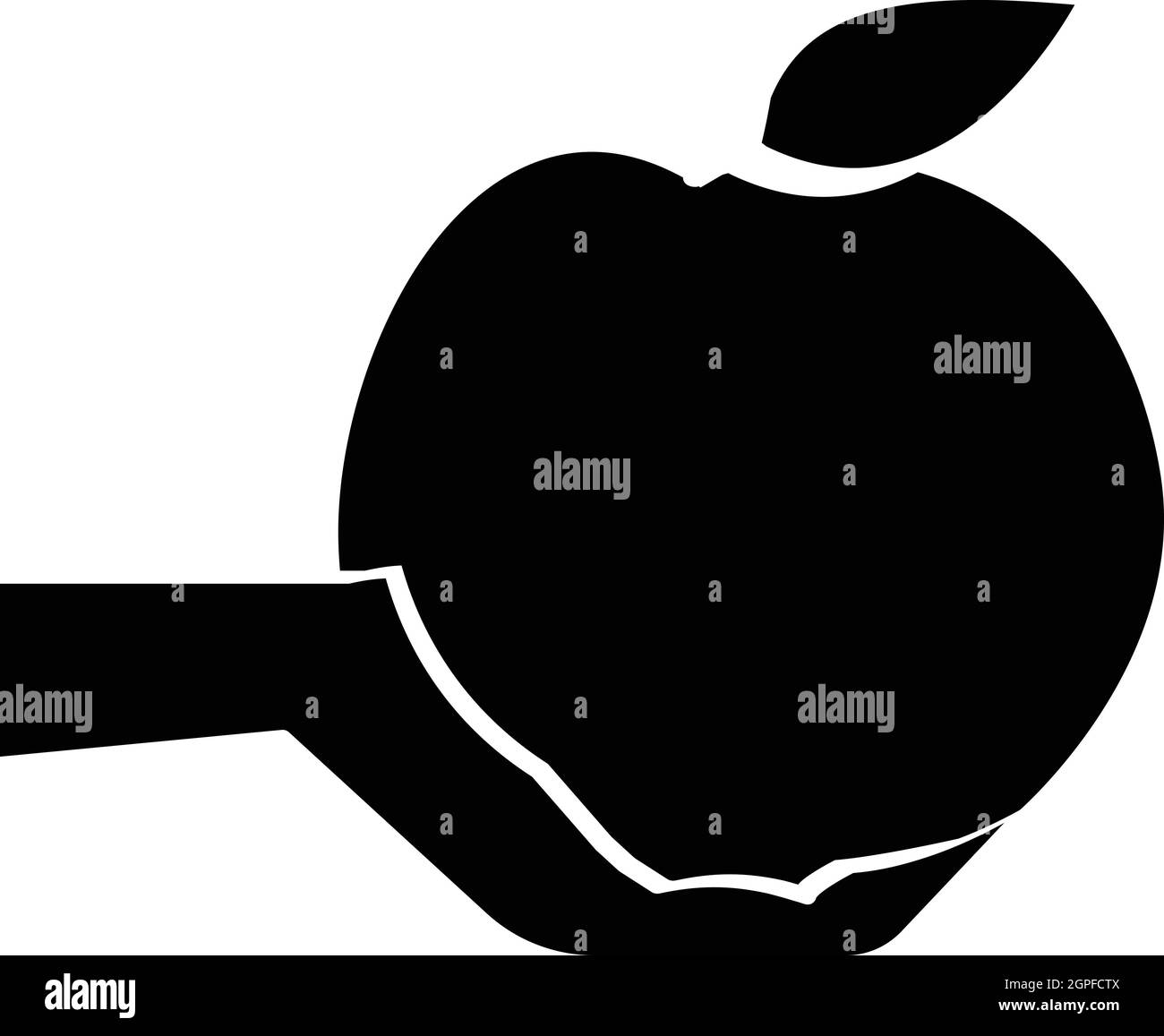 Apple simple vector icon Black and White Stock Photos & Images - Alamy