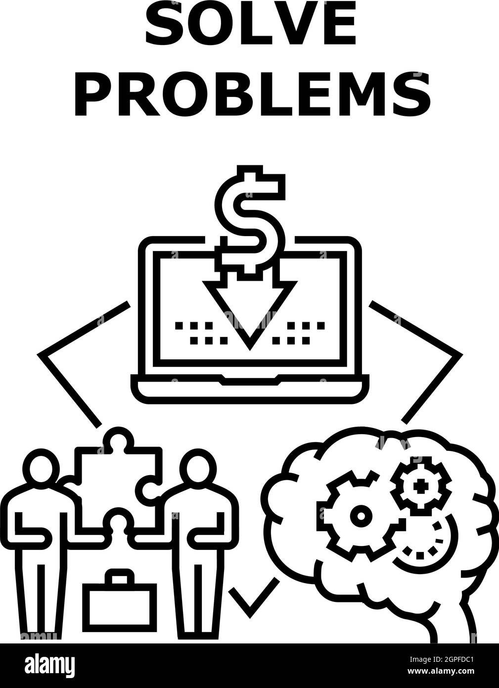 Solve Problems Vector Concept Black Illustration Stock Vector Image ...