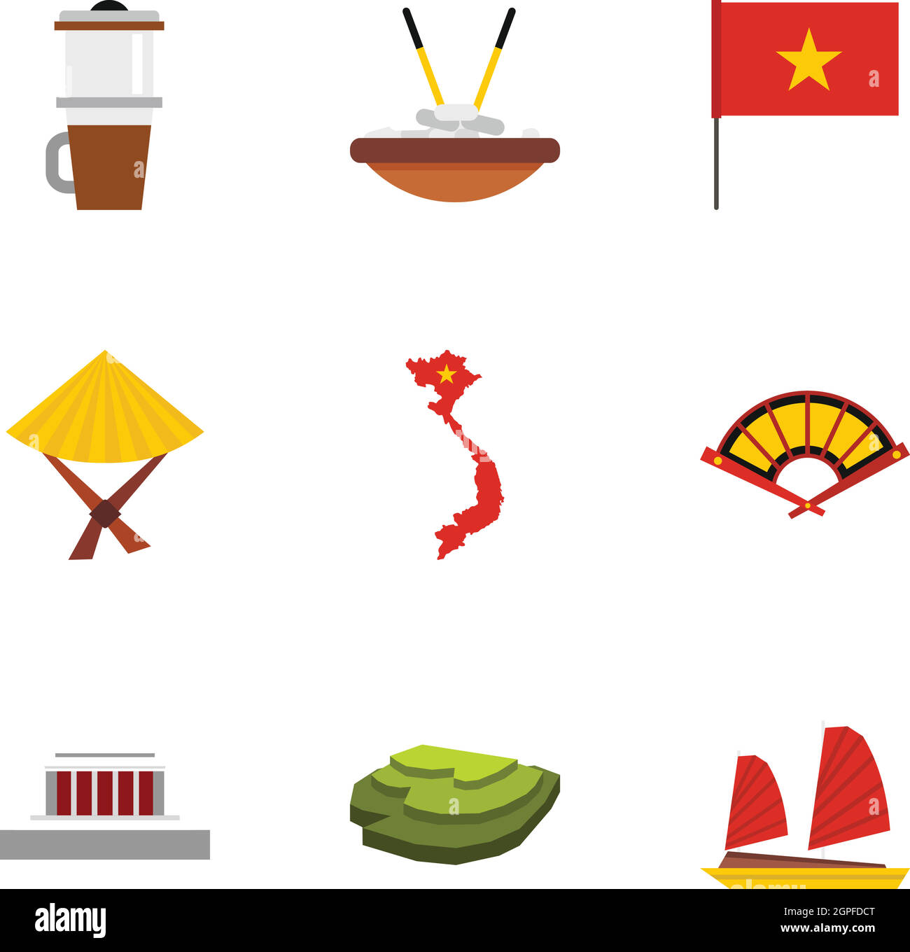 Vietnamese boat Stock Vector Images - Alamy