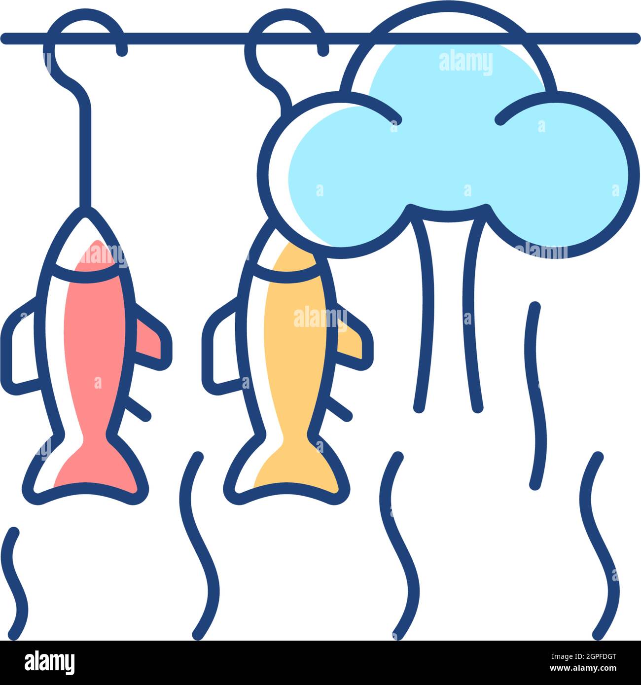 Smoking fish RGB color icon Stock Vector Image & Art - Alamy