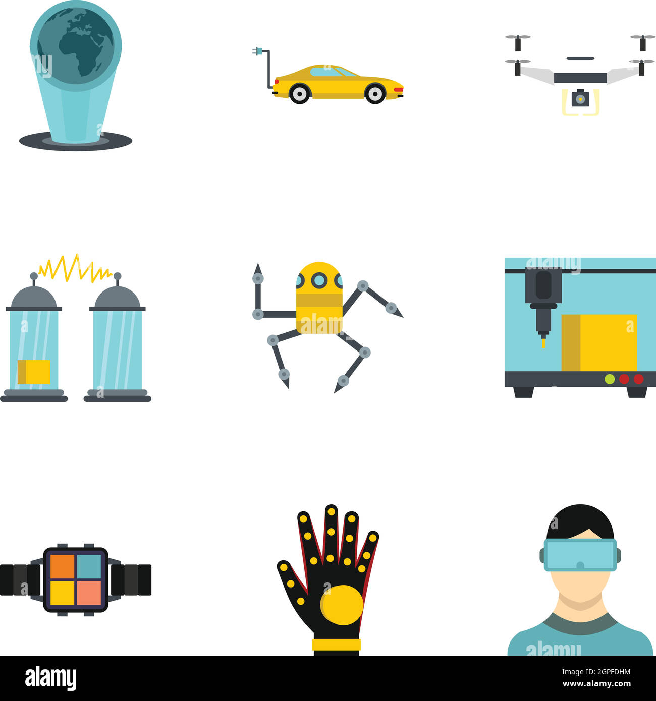 Innovative device icons set, flat style Stock Vector Image & Art - Alamy