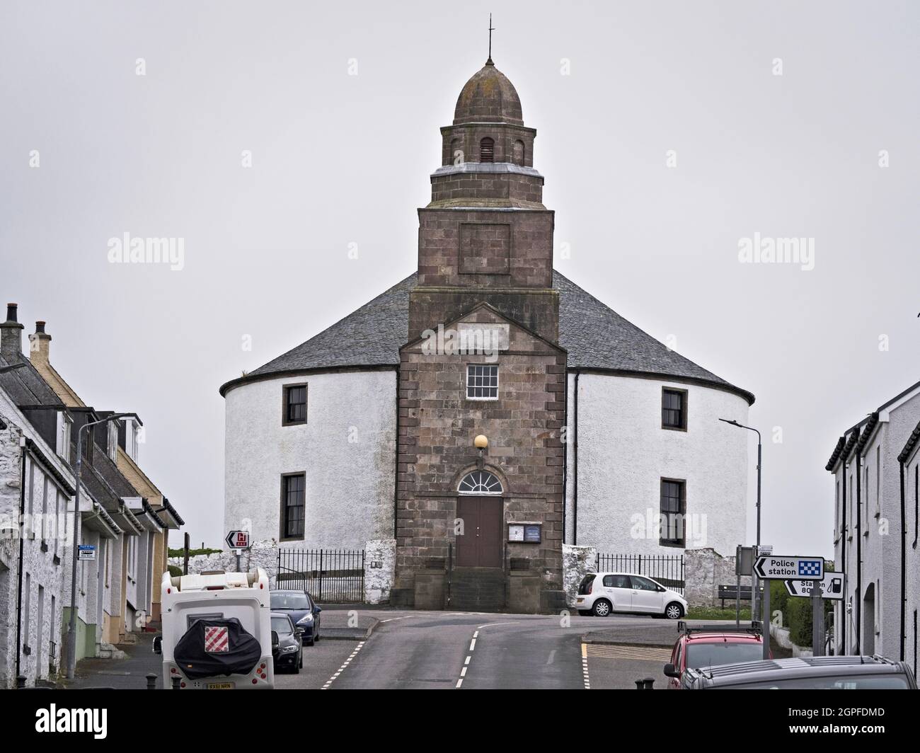 Bowmore Kilarrow round church close up Stock Photo - Alamy