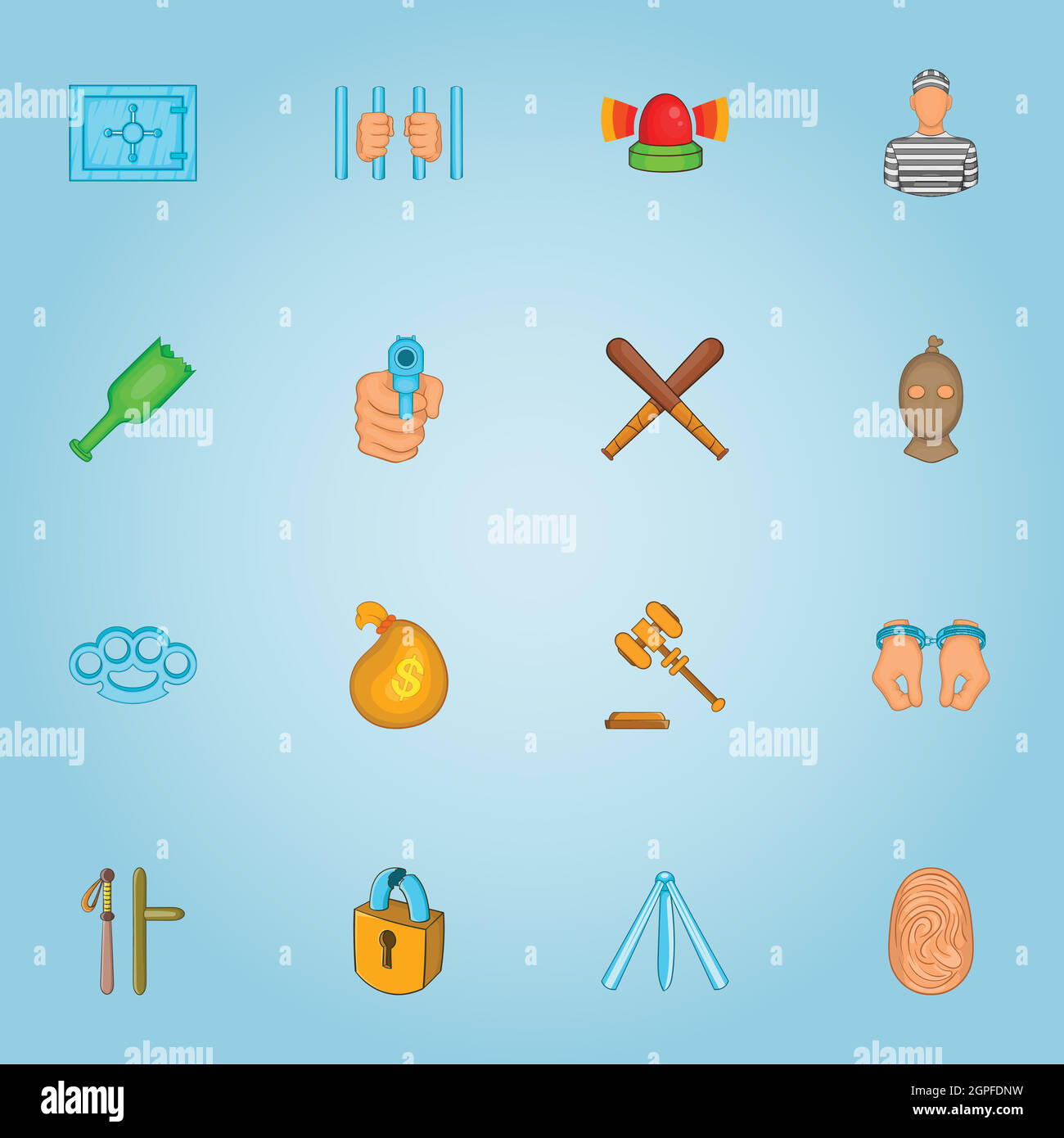 Crimes icons set, cartoon style Stock Vector Image & Art - Alamy