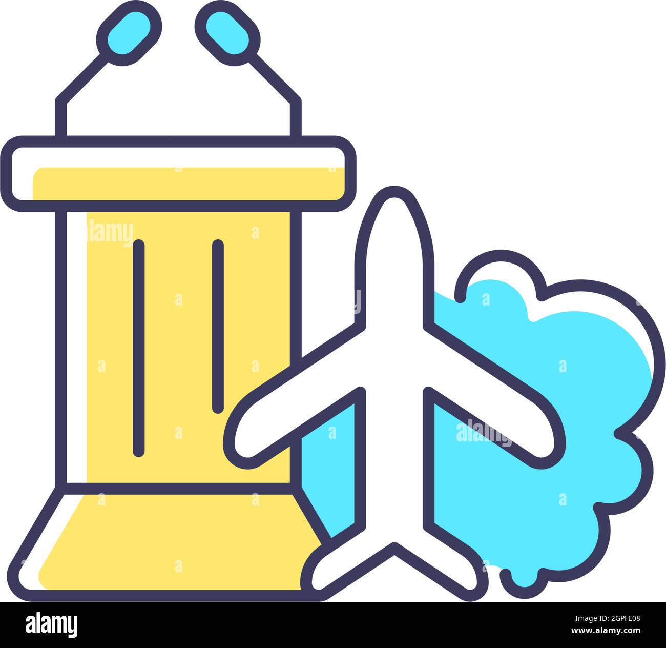 Travel to industry conference RGB color icon Stock Vector Image & Art ...