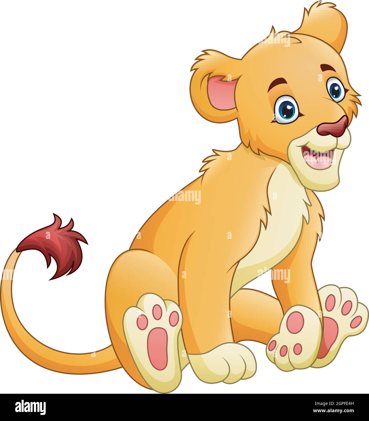 Cartoon lioness isolated on white background Stock Vector Image & Art ...