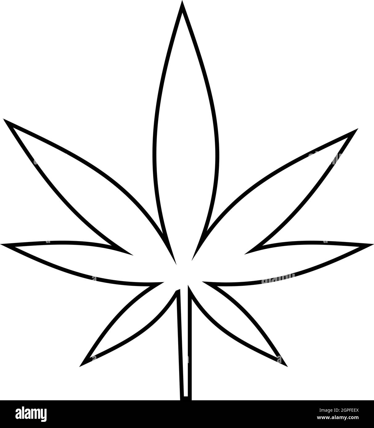 Leaf marijuana black line Stock Vector Images - Alamy
