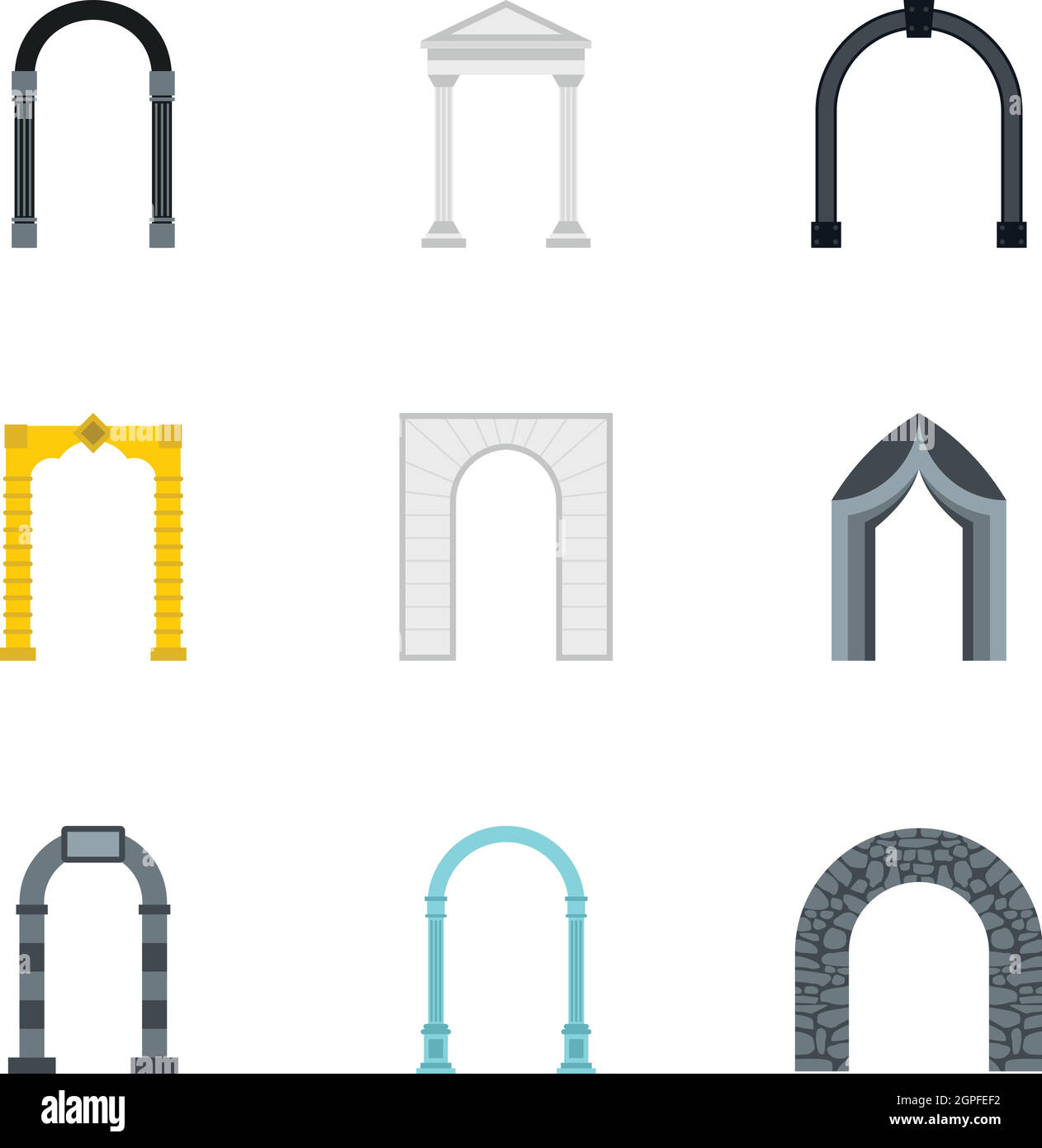 Different arches icons set, flat style Stock Vector Image & Art - Alamy