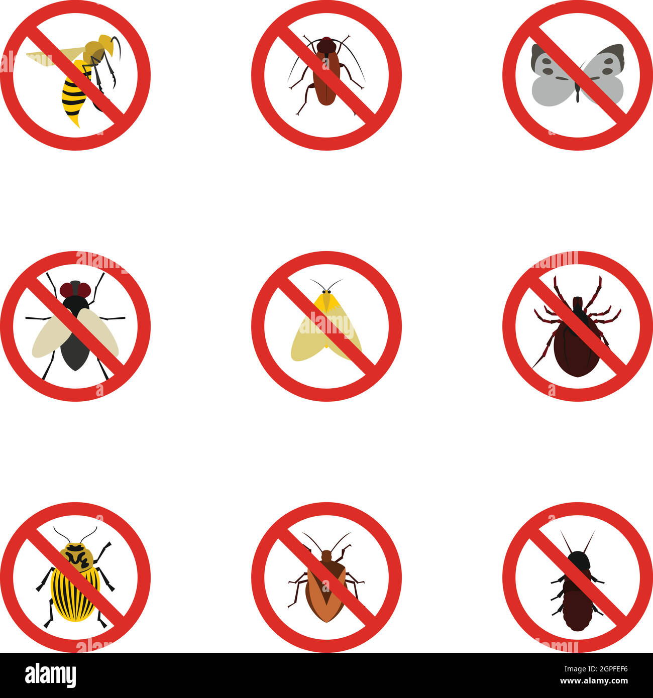 Signs of insects icons set, flat style Stock Vector Image & Art - Alamy
