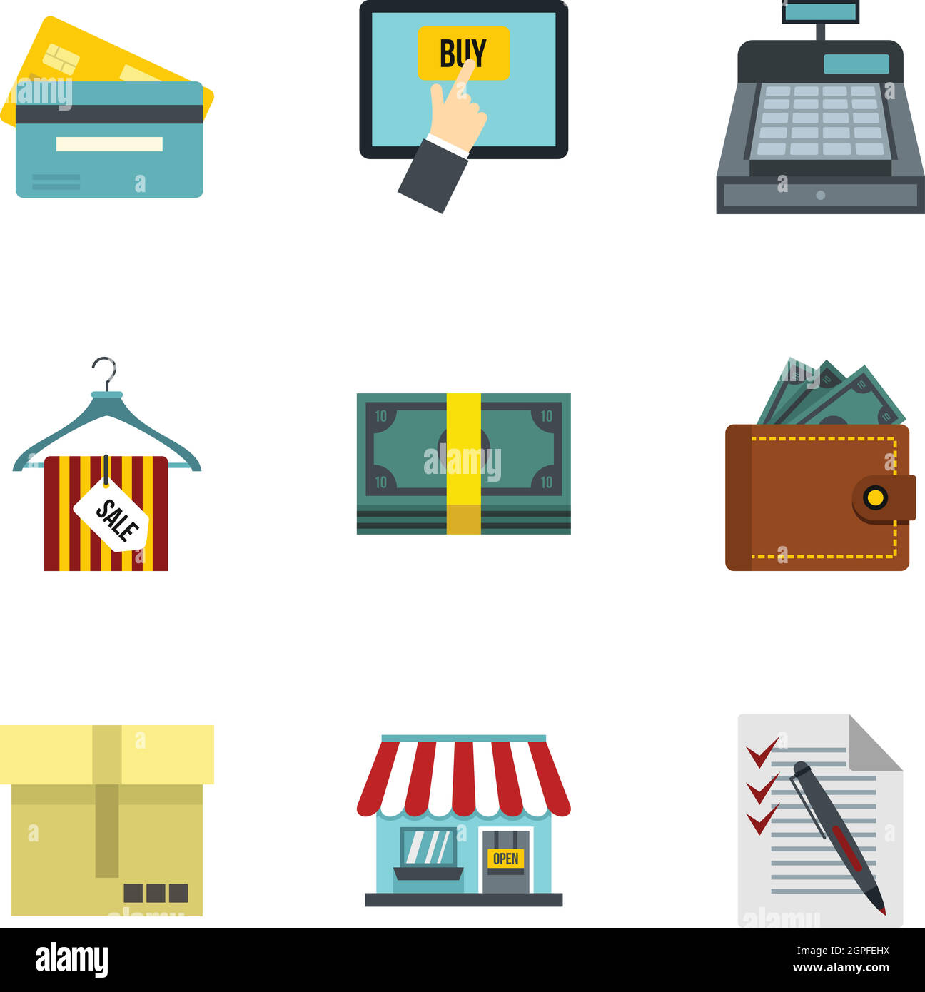 Buying icons Stock Vector Images - Alamy