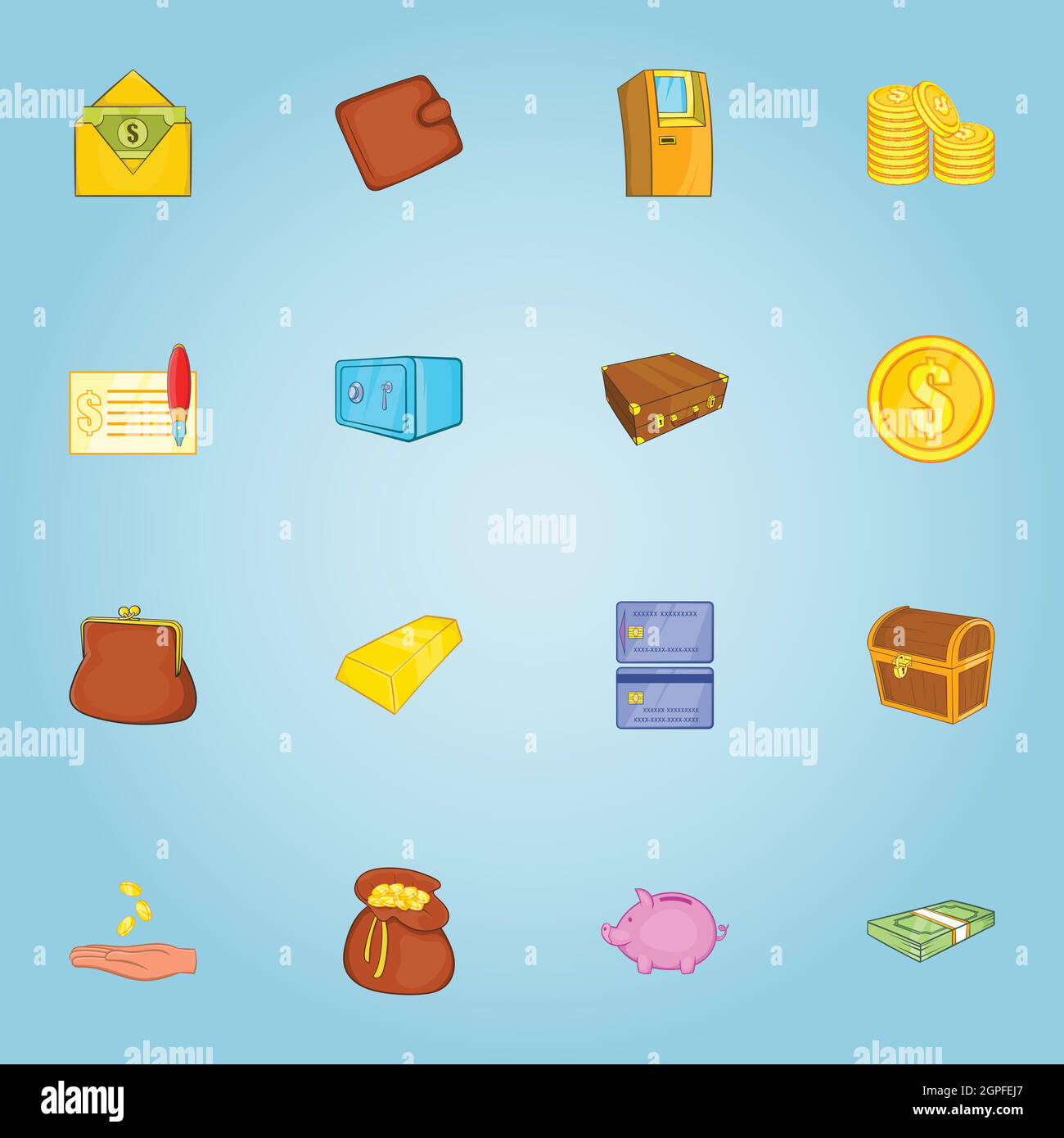 Finance icons set, cartoon style Stock Vector Image & Art - Alamy