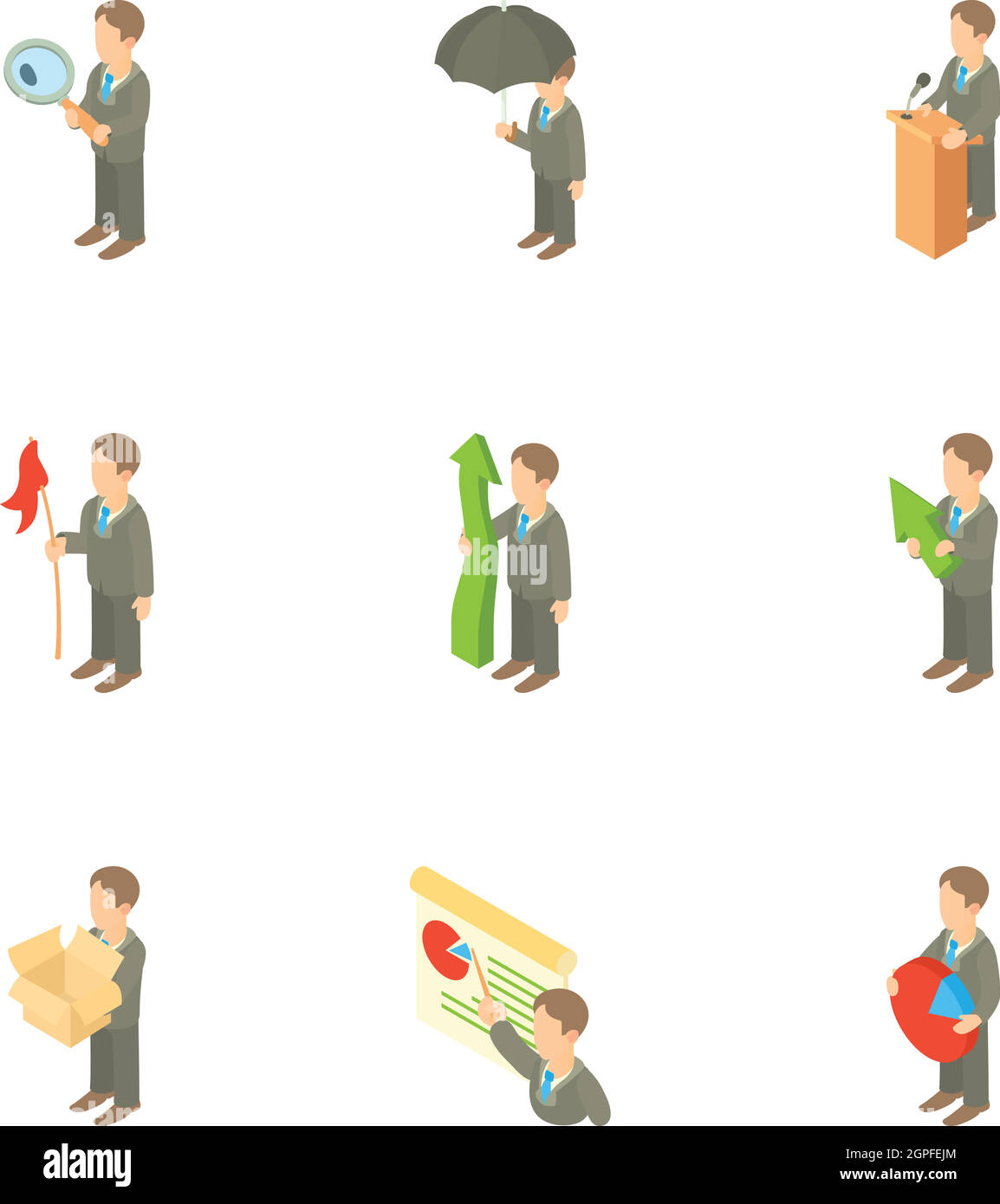 Management icons set, cartoon style Stock Vector Image & Art - Alamy