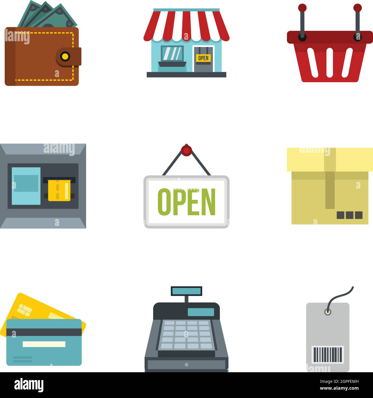 Online shopping icons set, flat style Stock Vector Image & Art - Alamy