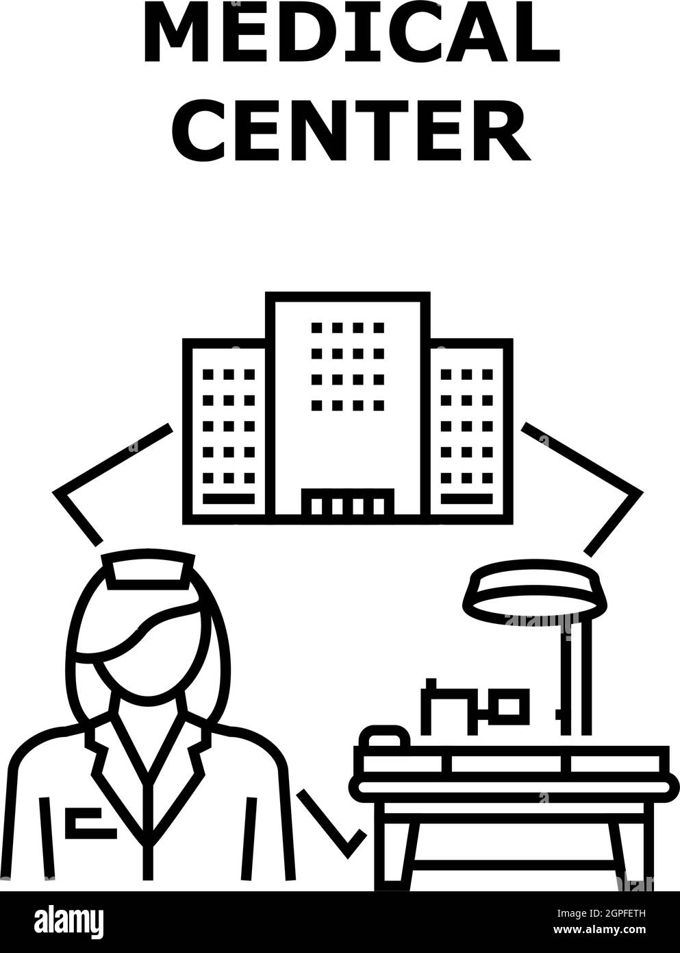 Medical Center Vector Concept Black Illustration Stock Vector Image ...
