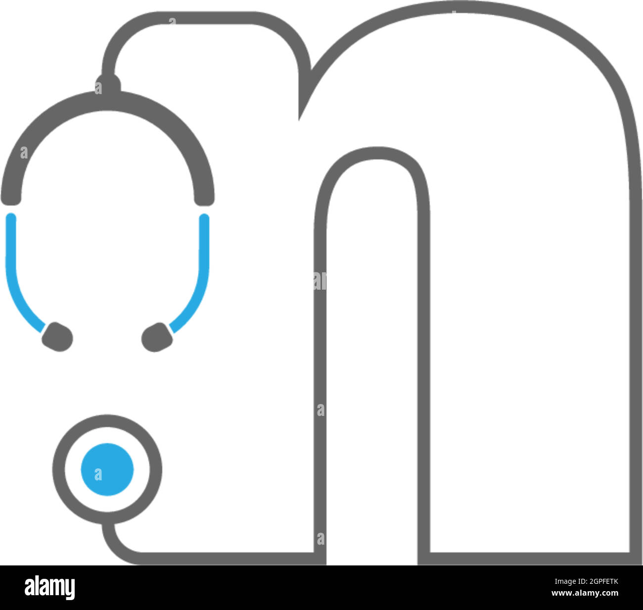 Letter N stethoscope medical logo Stock Vector Image & Art - Alamy