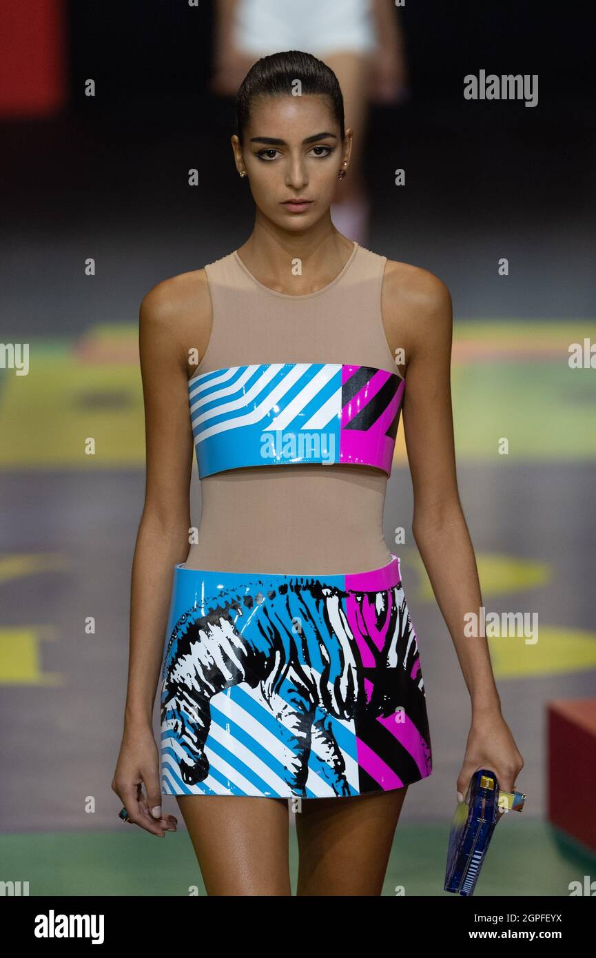 Model Nora Attal walks on the runway at the Christian Dior fashion show ...