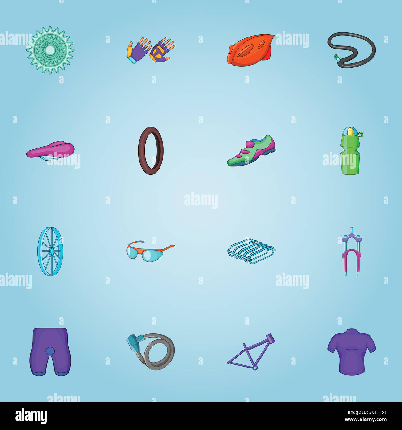 Bicycle icons set, cartoon style Stock Vector Image & Art - Alamy