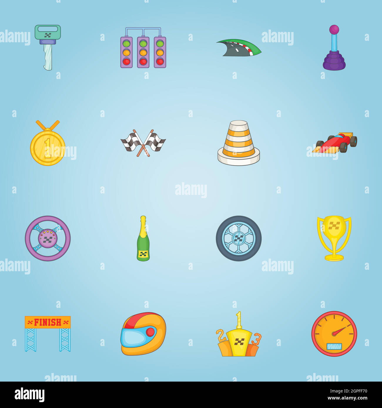 Race icons set, cartoon style Stock Vector Image & Art - Alamy