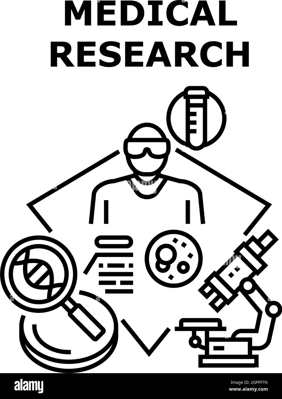Medical Research Vector Concept Black Illustration Stock Vector Image ...