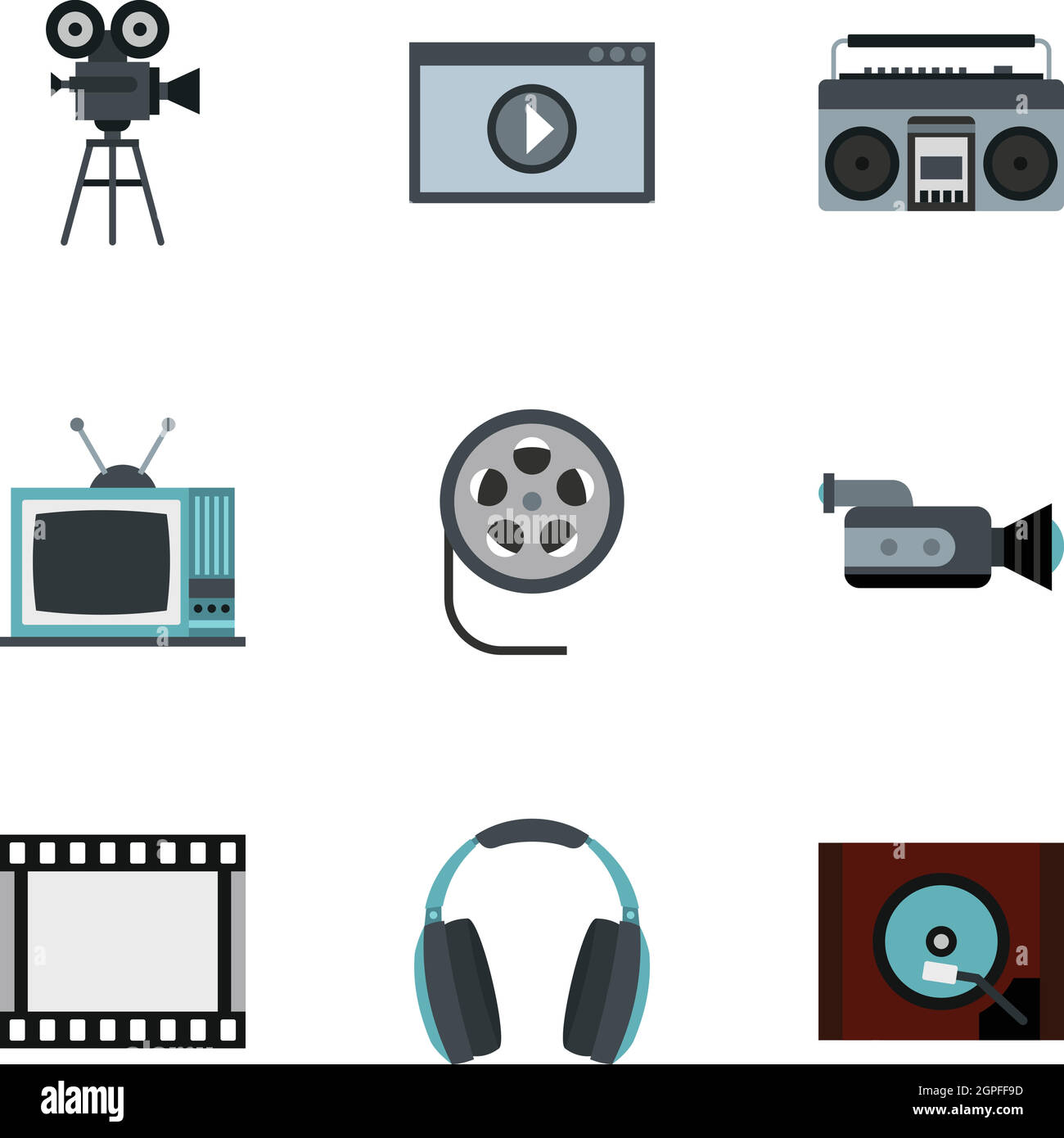 Communication device icons set, flat style Stock Vector Image & Art - Alamy