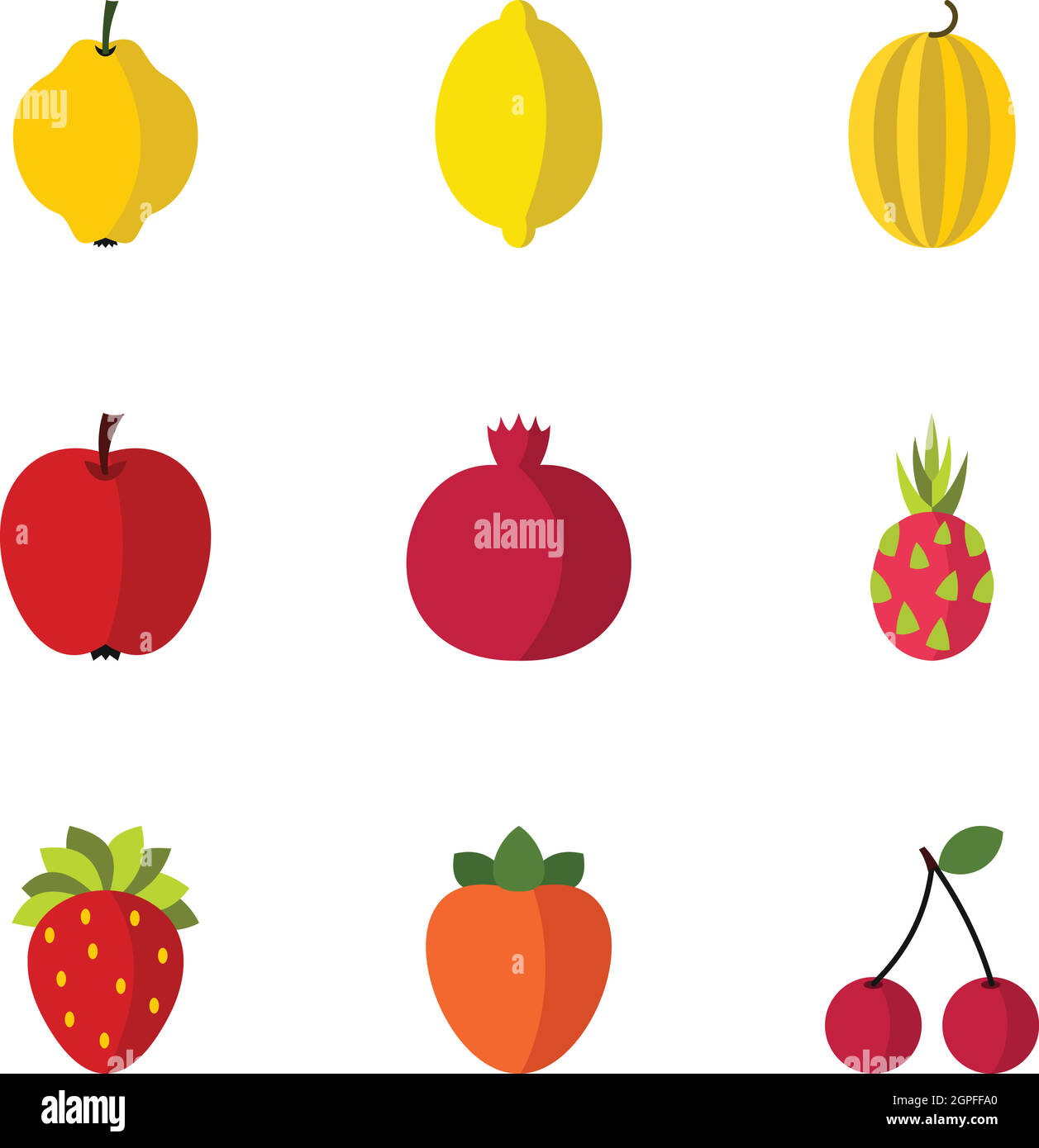 Fruit icons set, flat style Stock Vector Image & Art - Alamy