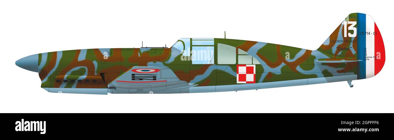 Caudron-Renault CR.714 of the Polish fighter group GC I/145 of the ...