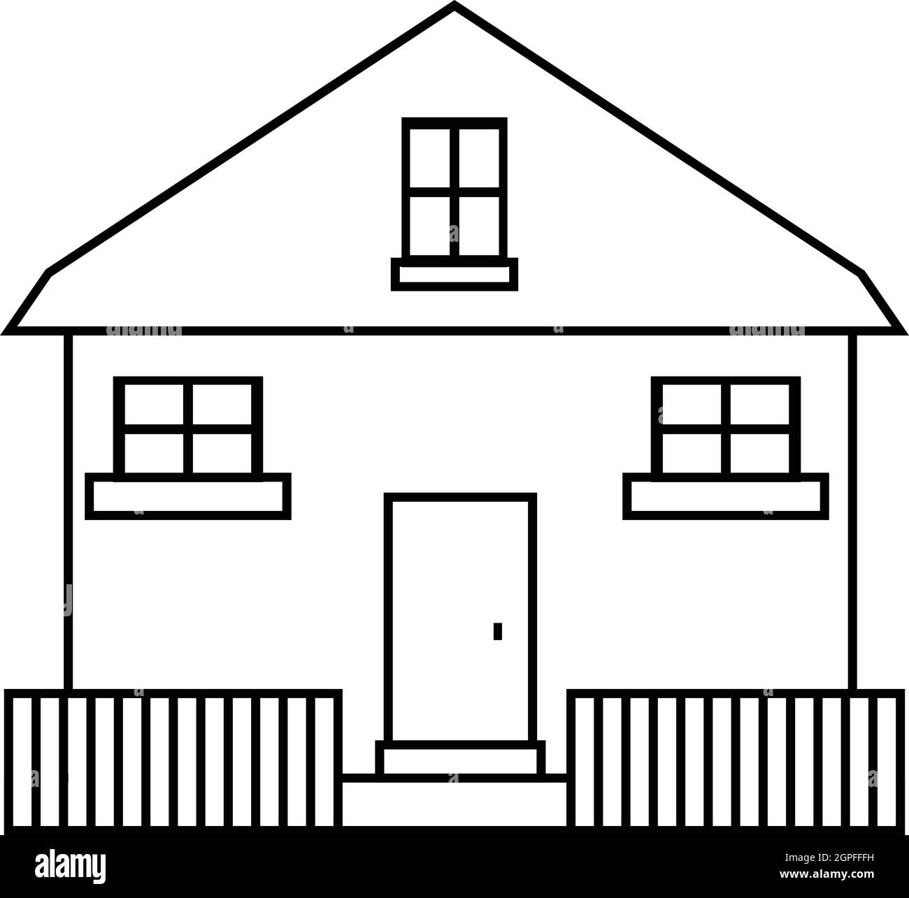 Cute house icon, outline style Stock Vector Image & Art - Alamy