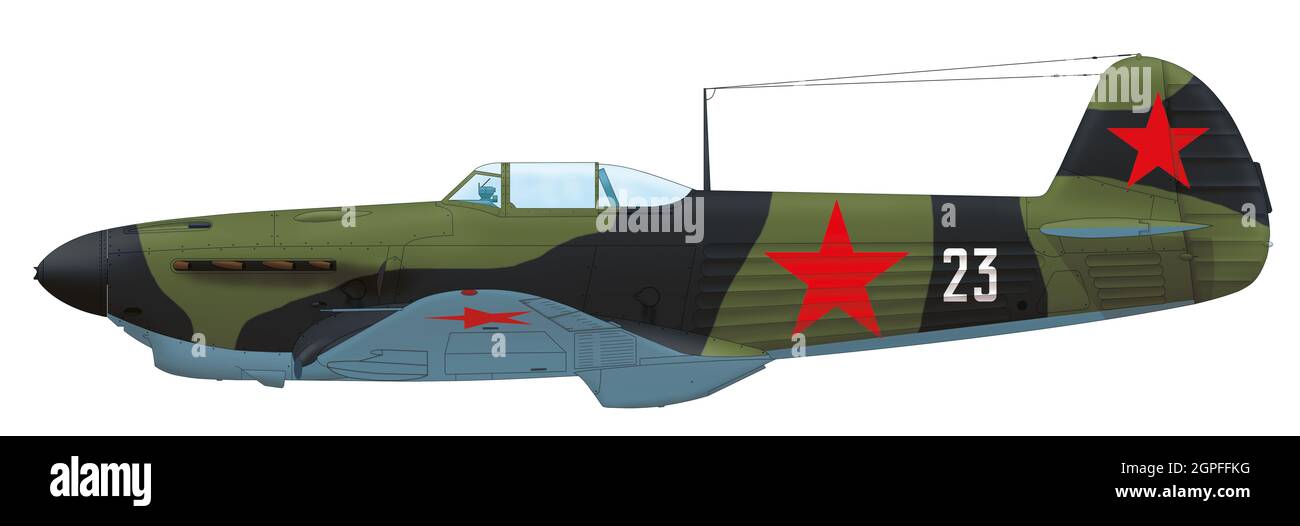 Yakovlev Yak-1b piloted by Lydia V. Litvyak of the 296th Fighter Air Regiment of the Soviet Air ...