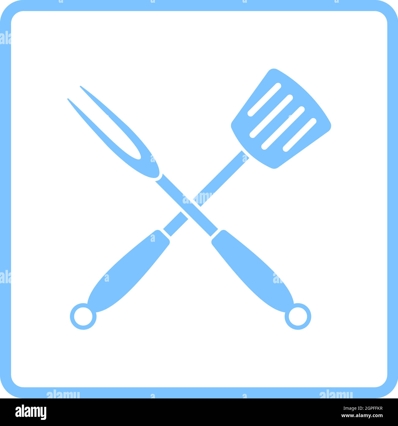 Crossed Frying Spatula And Fork Icon Stock Vector Image & Art - Alamy